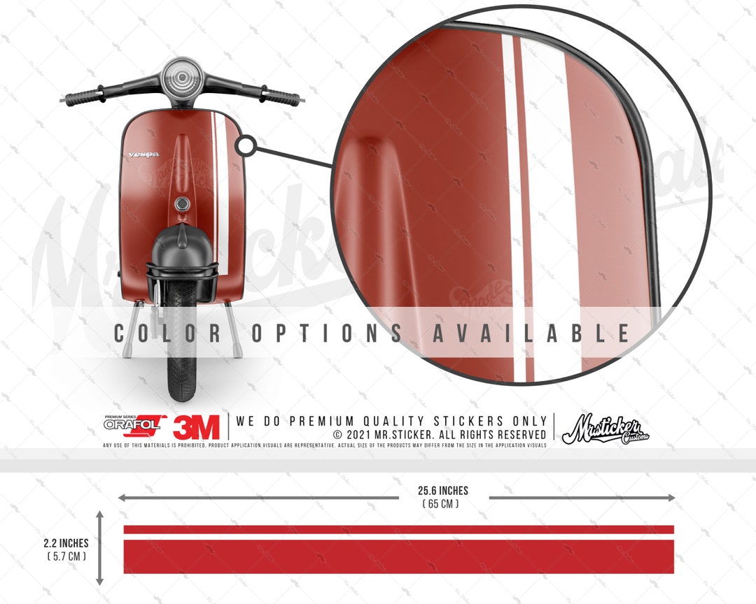 WWSTS37 Racing Stripe Decal/ Sticker for Vespa and Scooters | Color ...