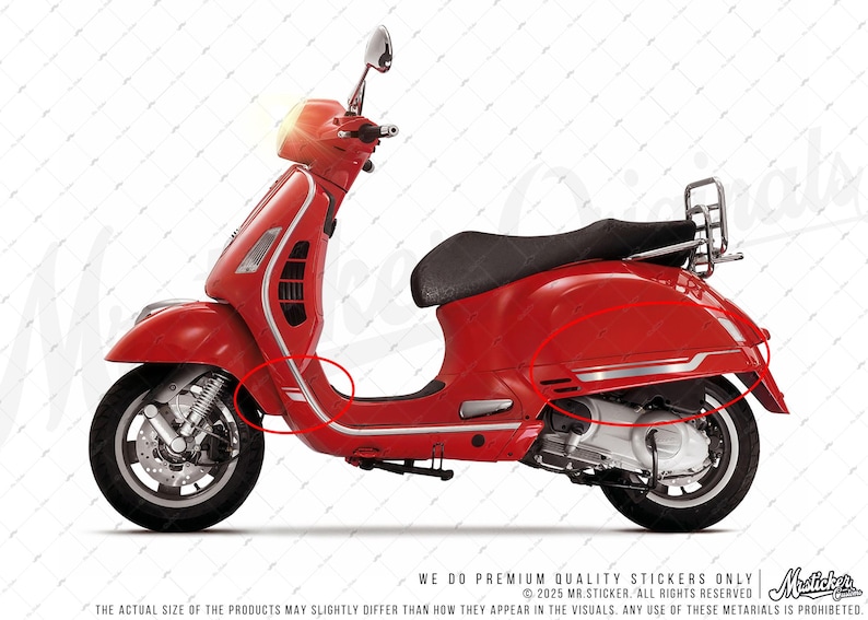 WWSTS45C Chrome Edition Vespa Sticker Set for GTS 250 GTS300 GTV250 ...