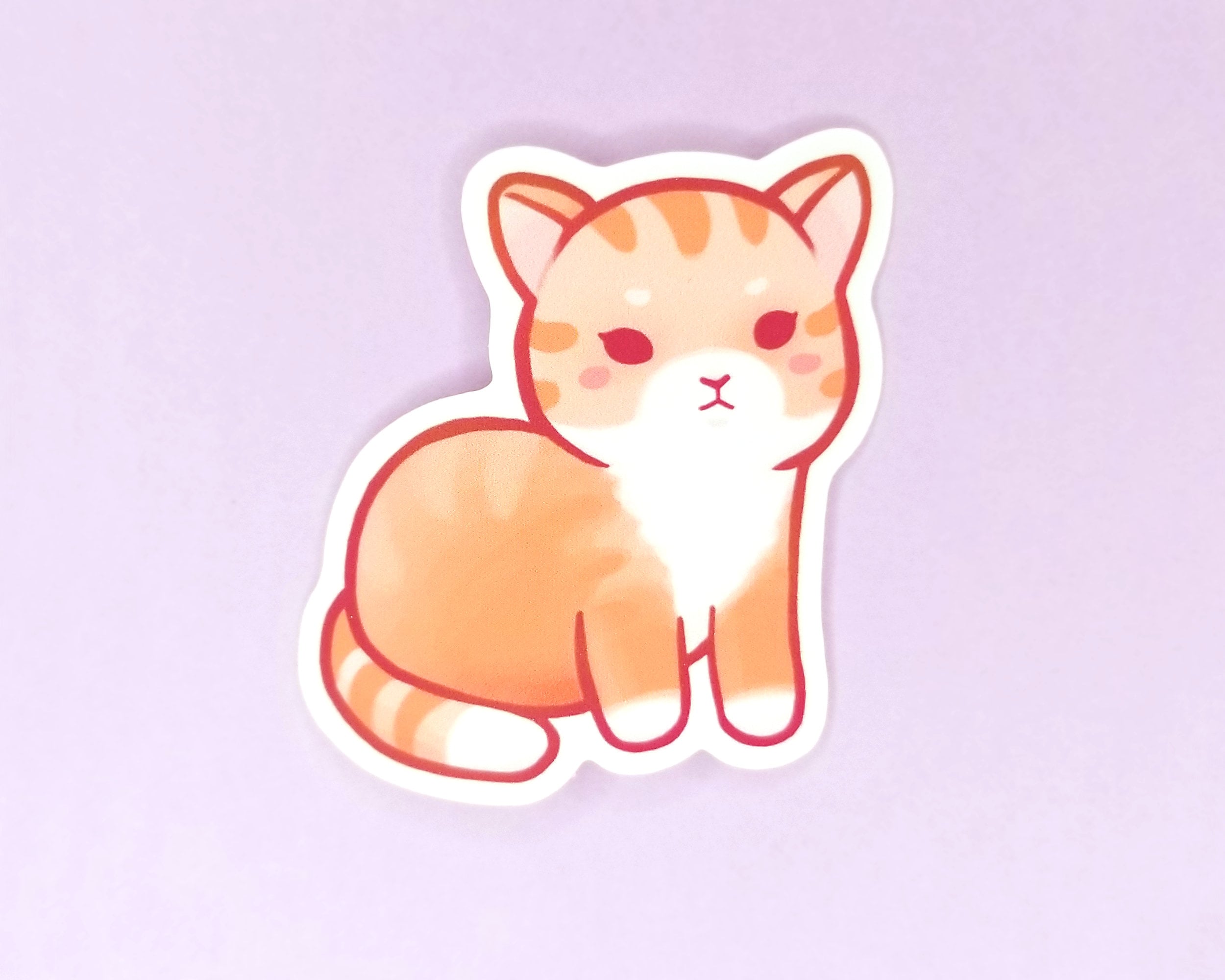 Tabby Cat Vinyl Sticker Matte or Glossy Cute Animal - Etsy