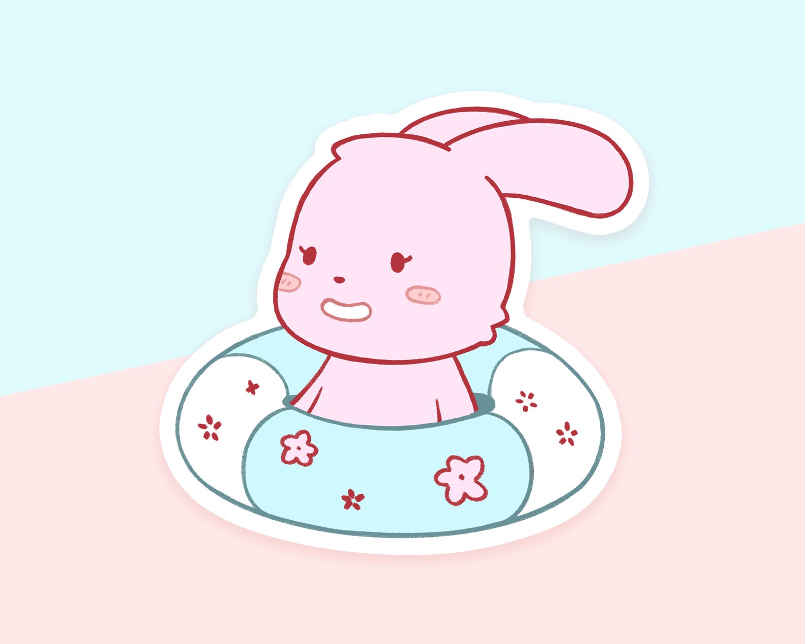 Beach Bunny Vinyl Sticker - Matte or Glossy - Cute Animal - Water ...