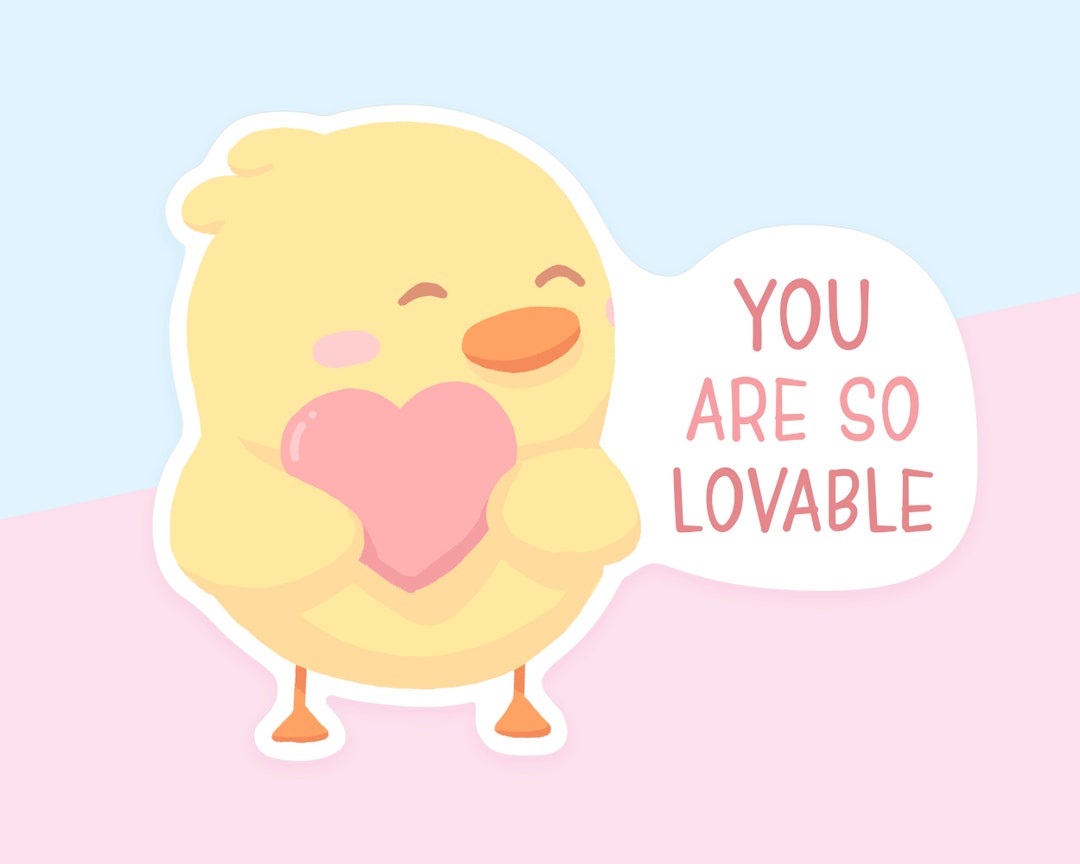 You Are so Lovable - Bird With Heart Vinyl Sticker - Matte or Glossy ...