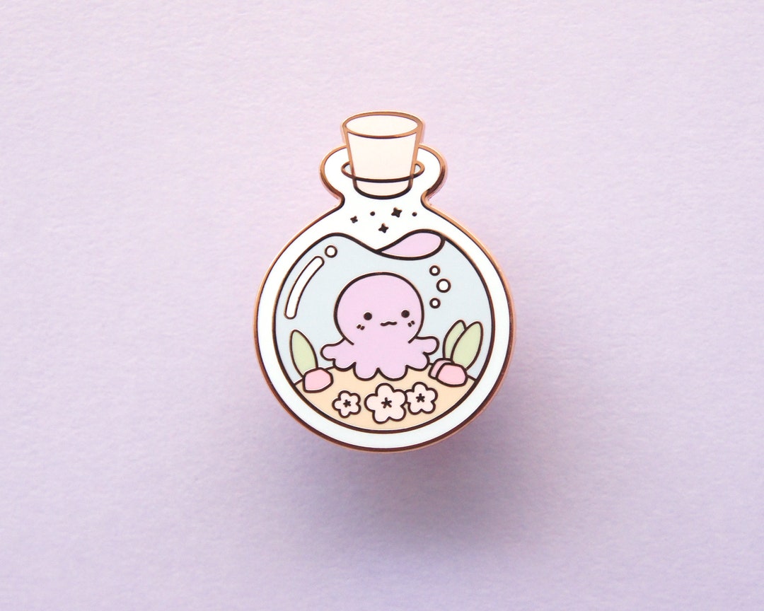 Octopus Pin - Ocean Bottle Collection - Cute Lapel Hard Enamel Pin ...