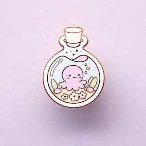 Octopus Pin - Ocean Bottle Collection - Cute Lapel Hard Enamel Pin ...