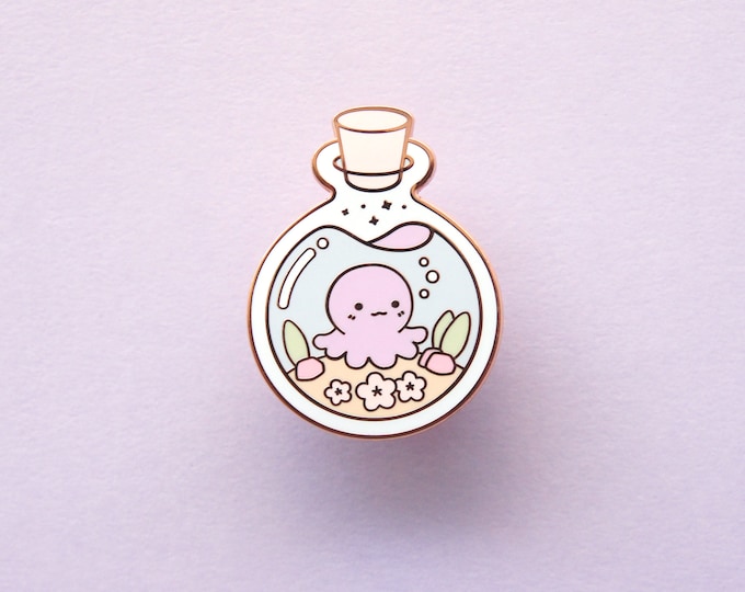 Octopus Pin - Ocean Bottle Collection - Cute Lapel Hard Enamel Pin ...