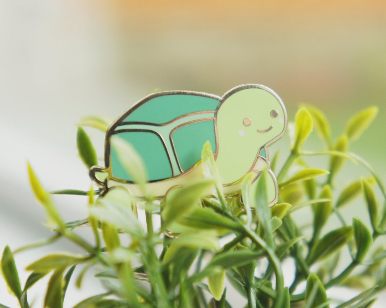 Turtle Pin Cute Lapel Hard Enamel Pin Art by Lumicloud - Etsy