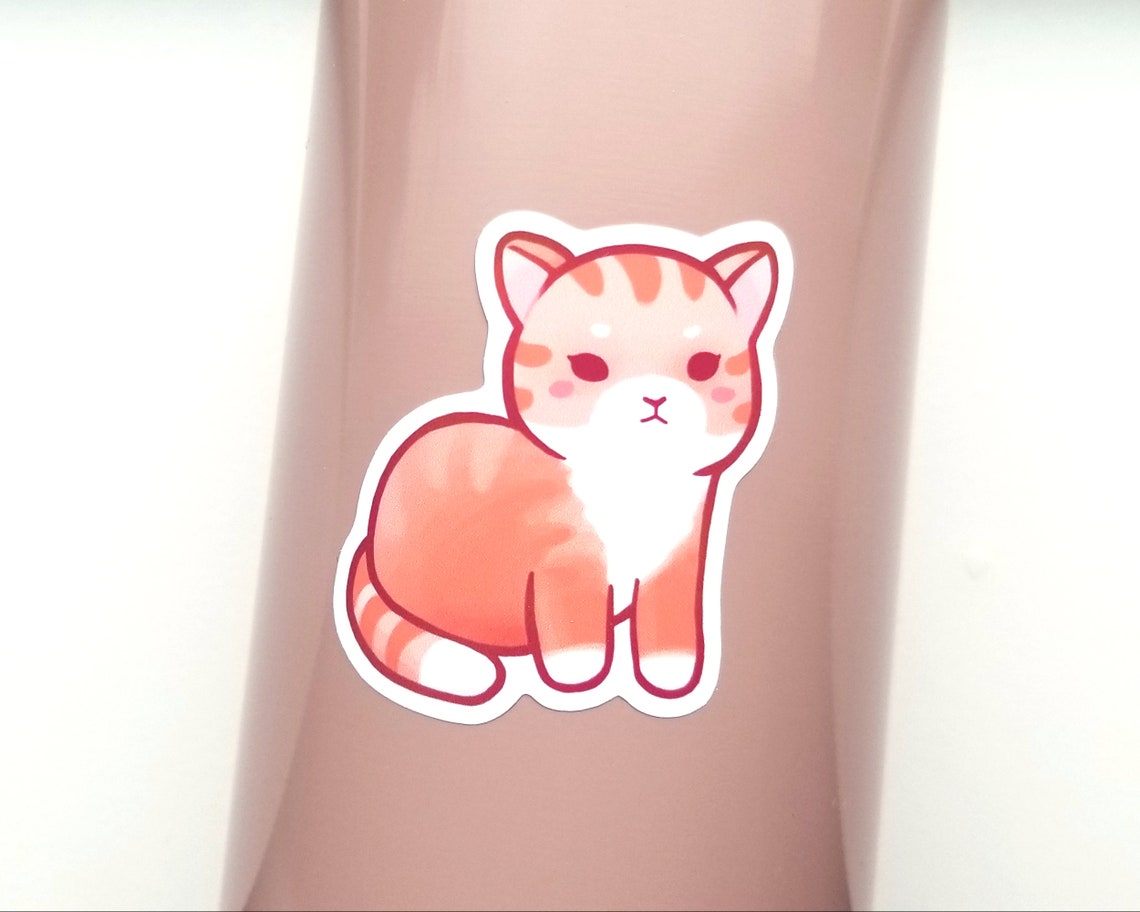 Tabby Cat Vinyl Sticker Matte or Glossy Cute Animal | Etsy