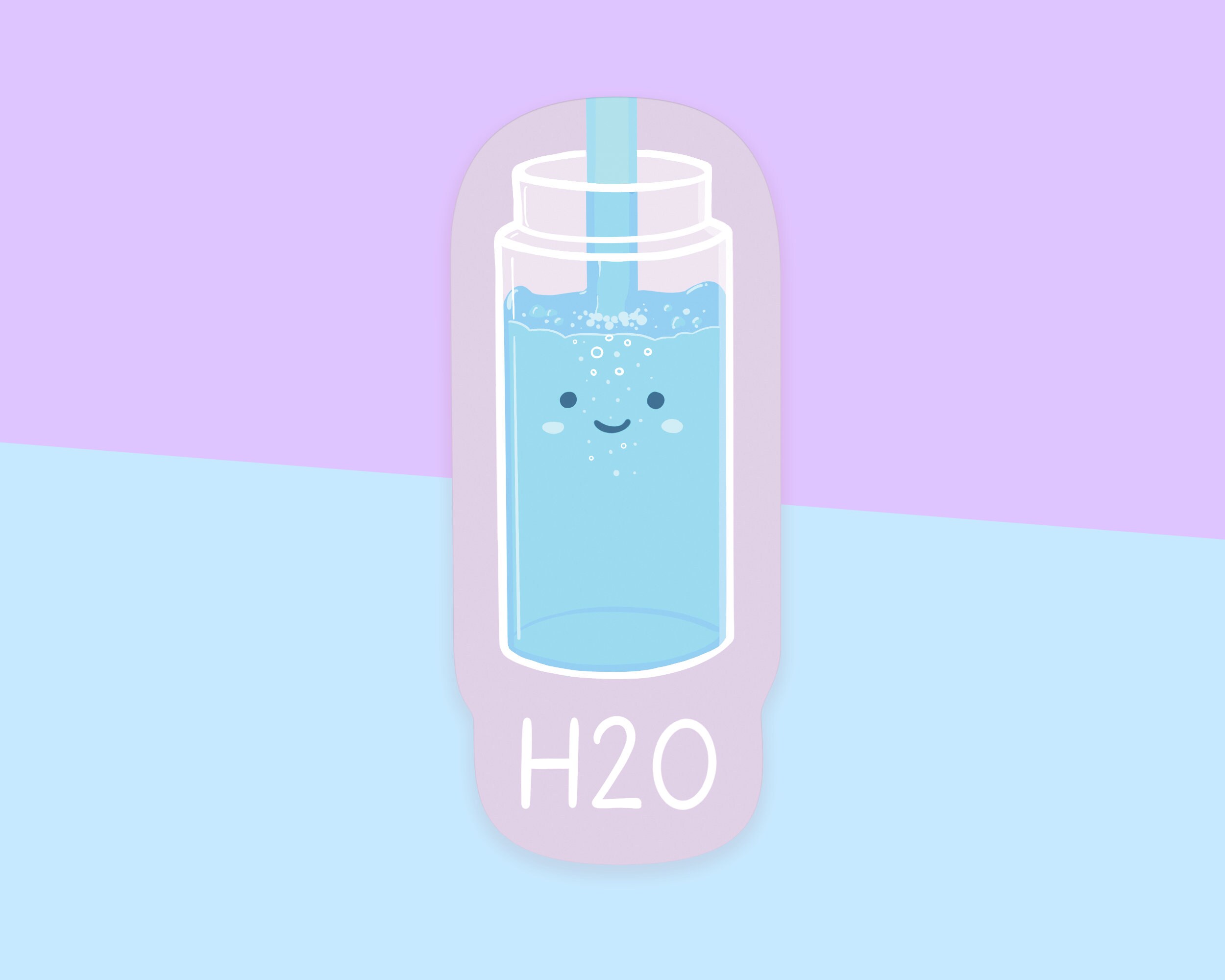 H20 - Cute Water Bottle - Vinyl Sticker - Matte or Glossy - Water ...