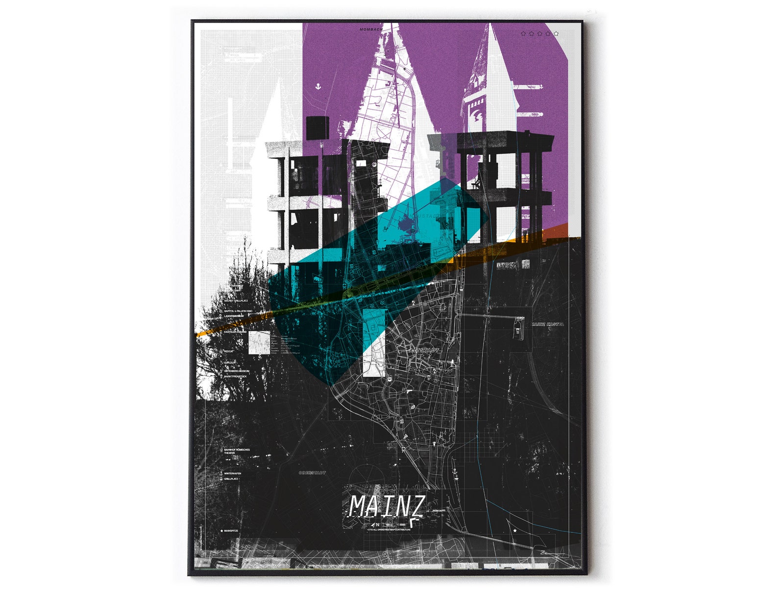 Mainz Architecture Poster Collage Dyckerhoff DIN A1 - Etsy