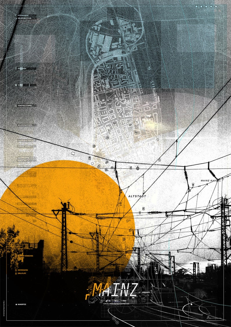 Mainz Neustadt-Collage - DIN A1-Poster - Etsy.de