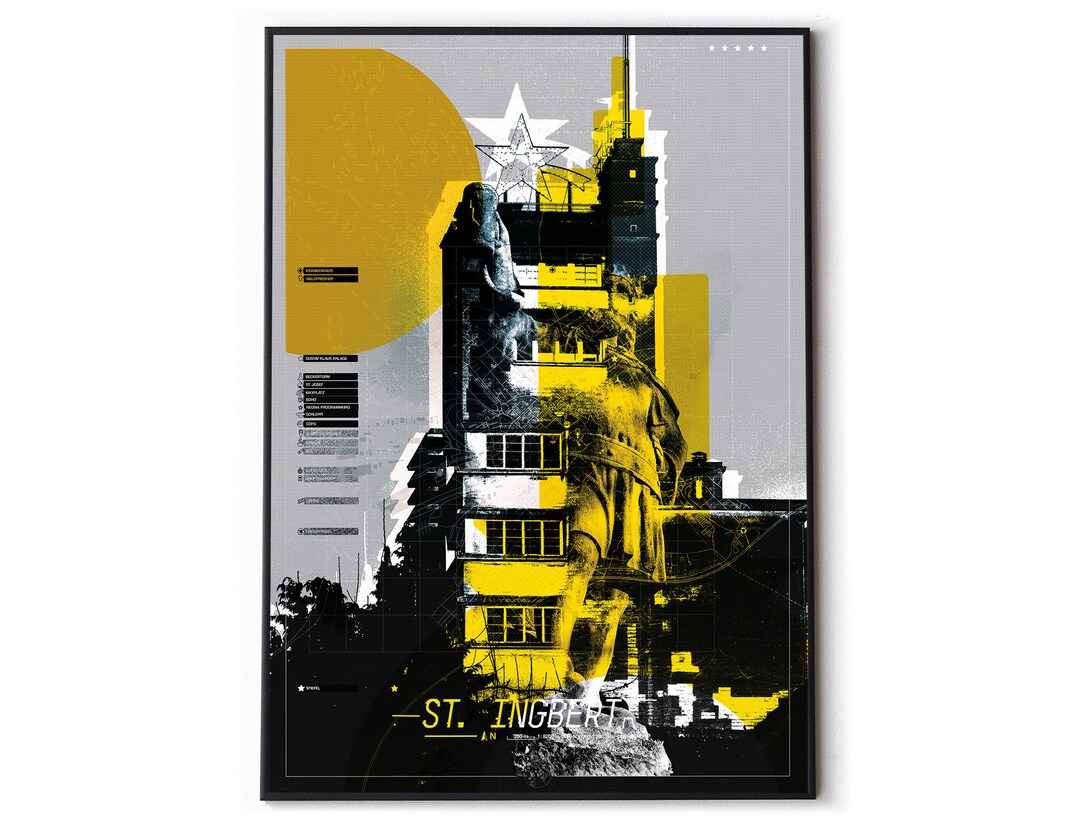 DIN A1 Poster of the City of St. Ingbert With the Beckerturm and the ...