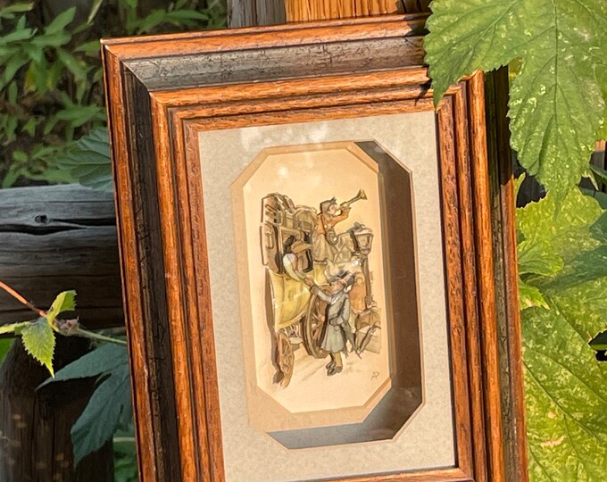 Anton Pieck 3D Framed Vintage Diorama Shadow Box Carriage Ride Motif ...