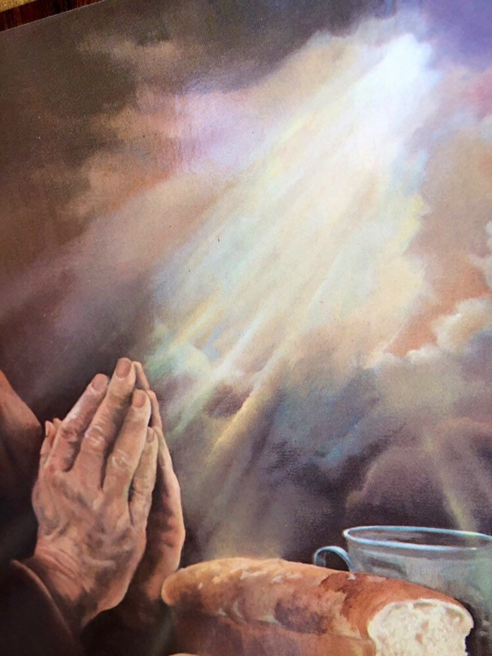 Praying Hands Daily bread litho wall plaque | Etsy
