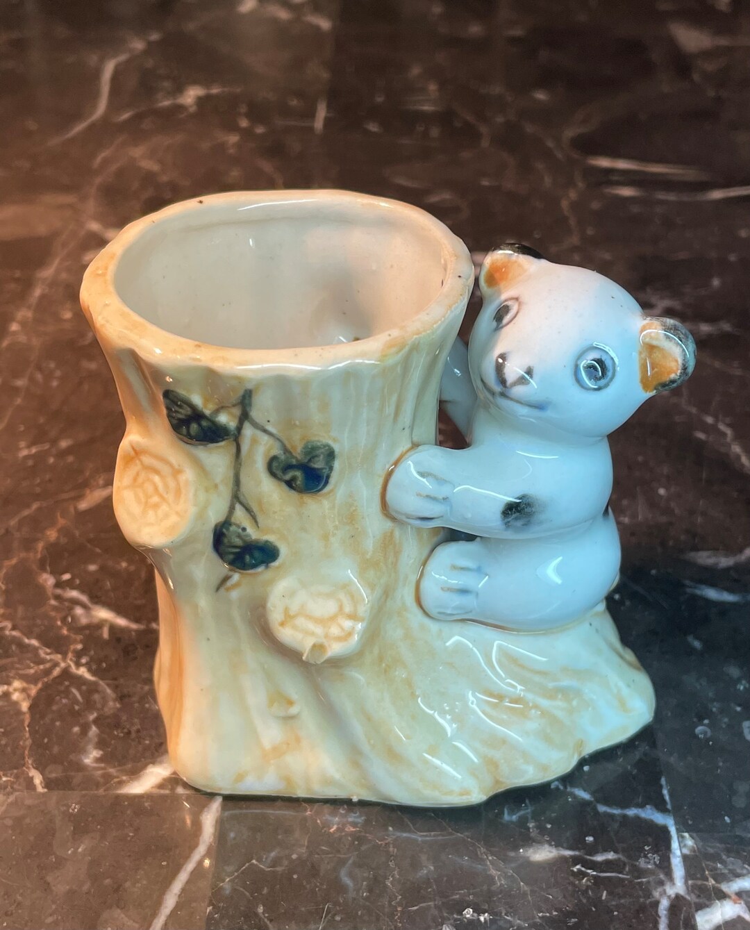 Koala on Tree Stump Indoor Planter Pot Vintage Glazed Ceramic - Etsy