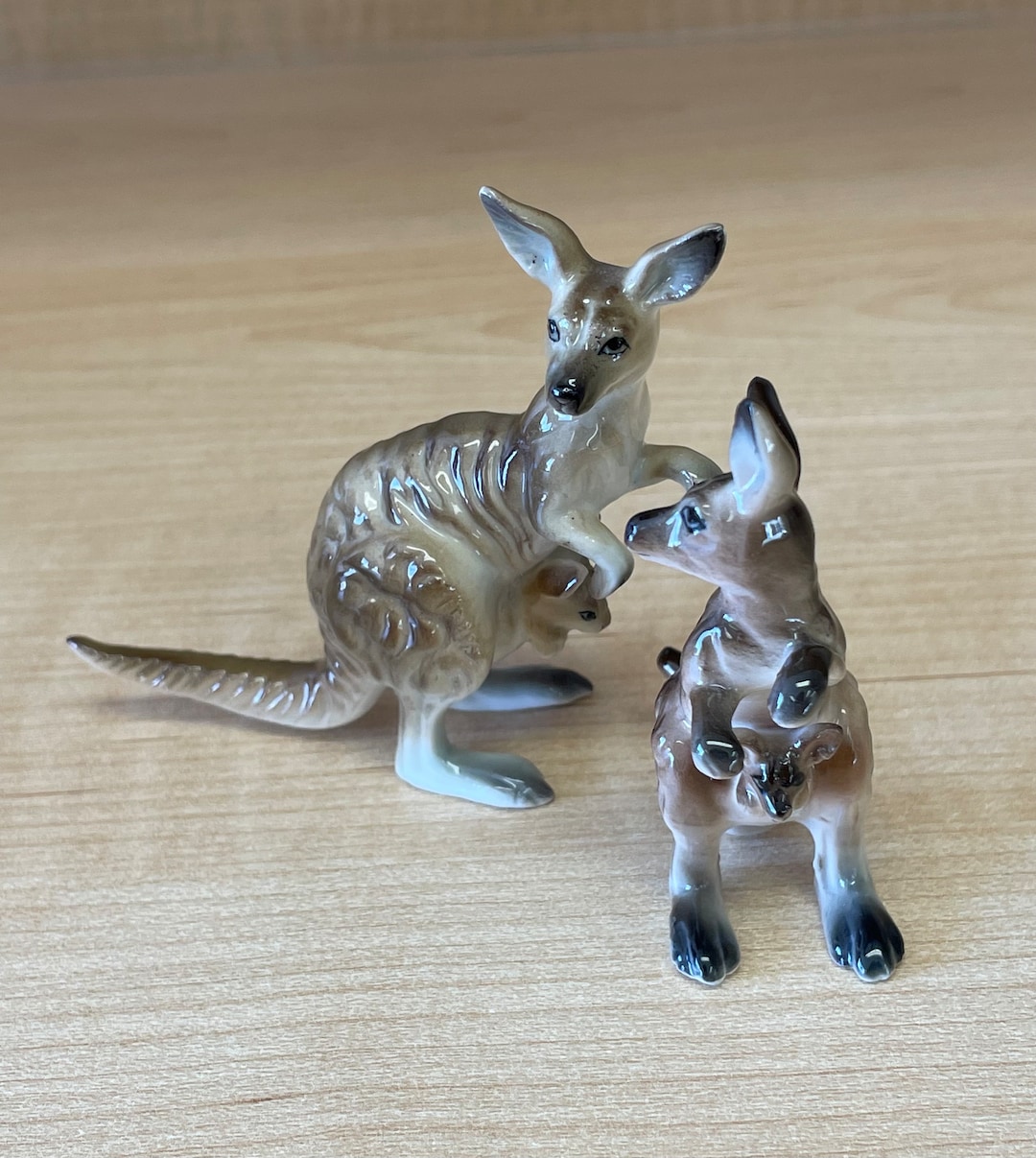 Miniature Kangaroo Set Vintage by Northern Rose Porcelain Miniatures ...