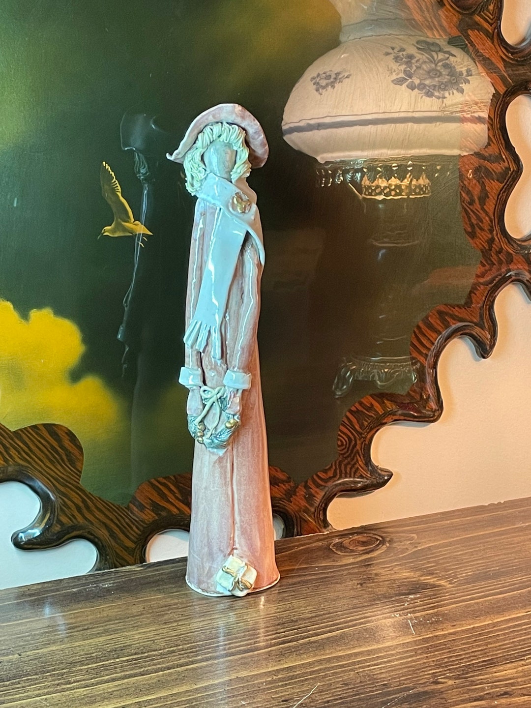 Faceless Figurine Woman Lady Glazed Ceramic Statue, Vintage Studio Art ...