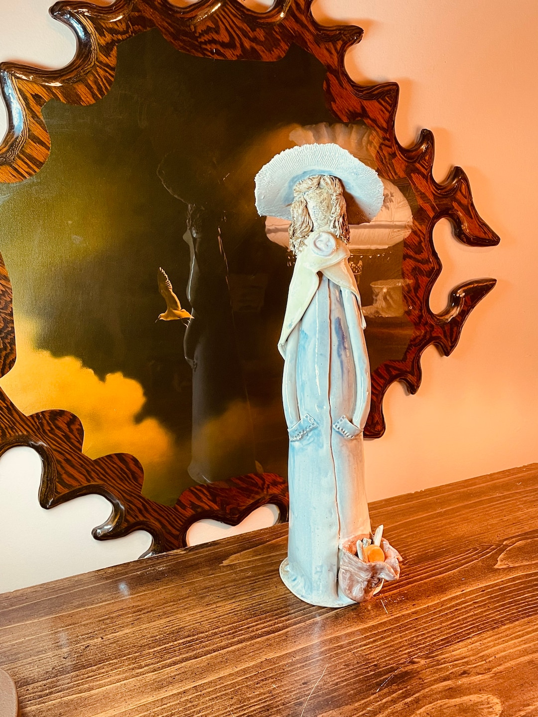 Faceless Figurine Woman Lady Hollow Glazed Ceramic Statue, Vintage ...