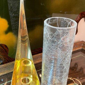 Brass and Crackle Glass Chamberstick Candle Stick Holder - Etsy