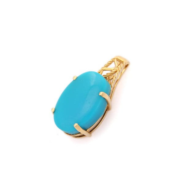 Turquoise Gold Pendant - Etsy