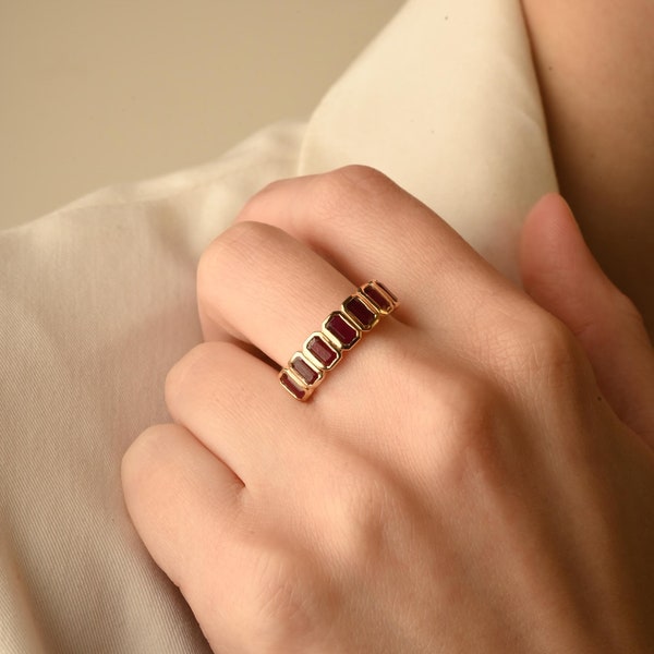 Antique Ruby Eternity Ring - Etsy