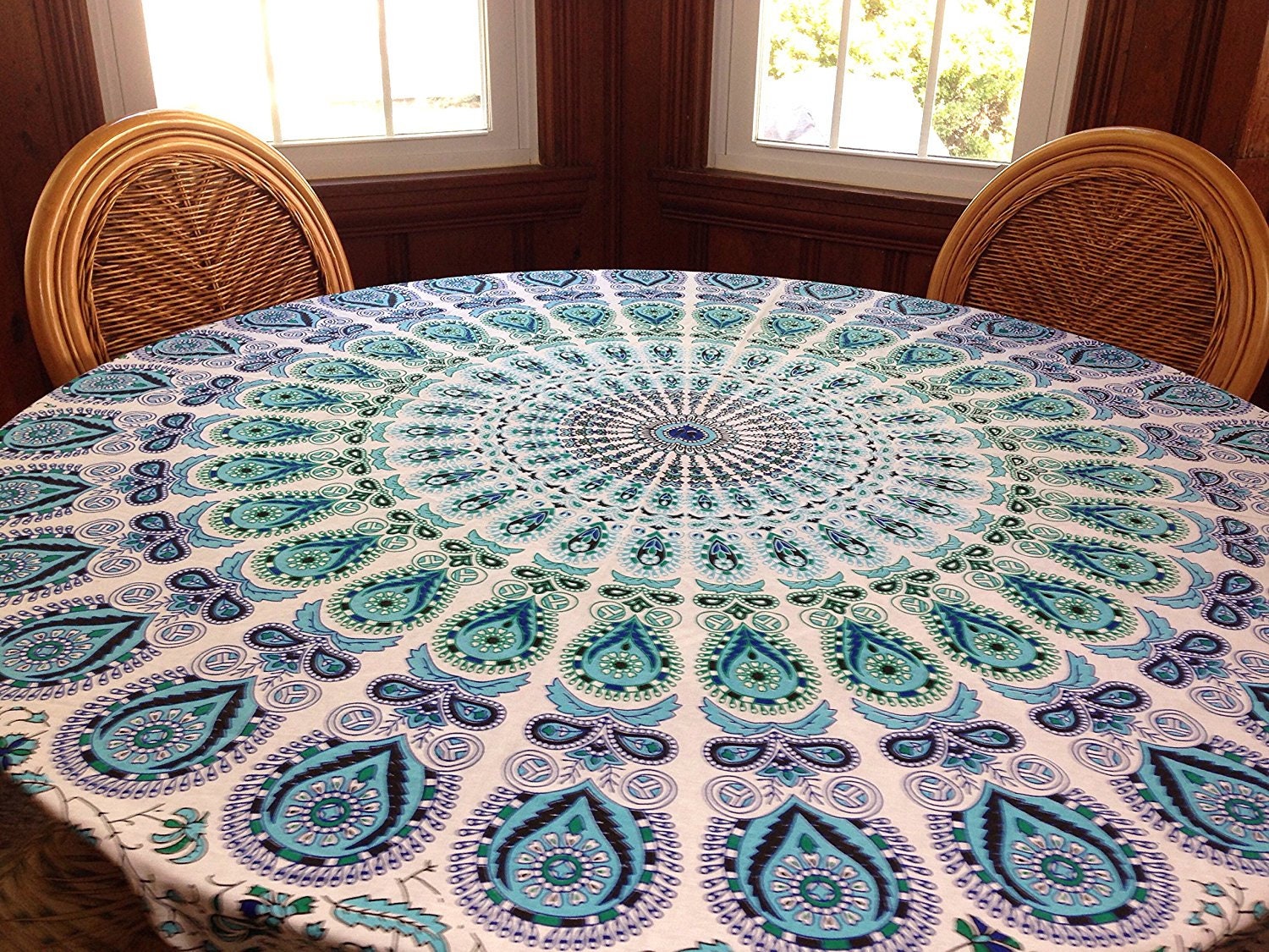 Round Tapestry,indian Peacock Mandala Tapestries, Round Yoga Mat, Round ...