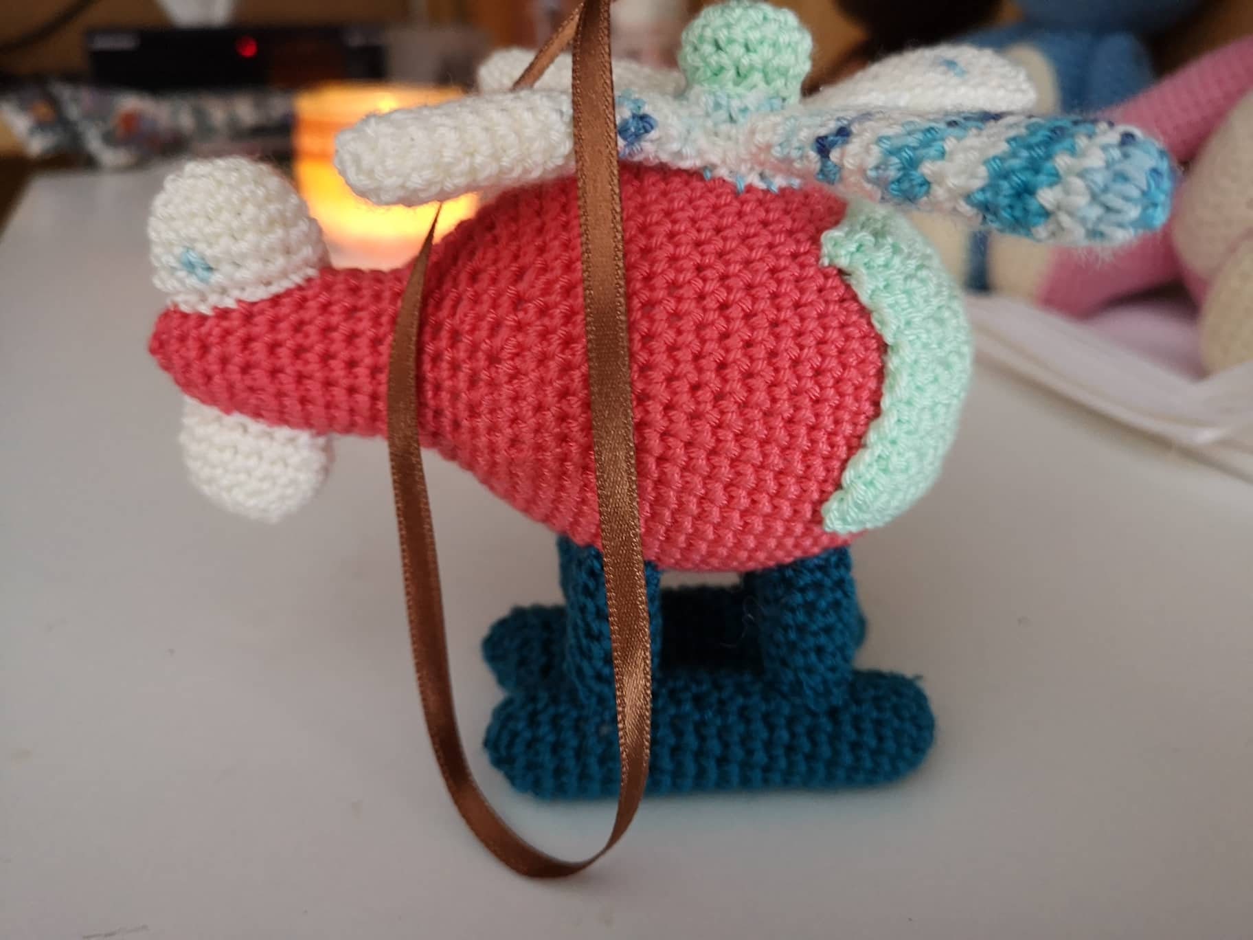 Stuffed Toy Helicopter With Rattle Inside, Little Crochet Helicopter ...