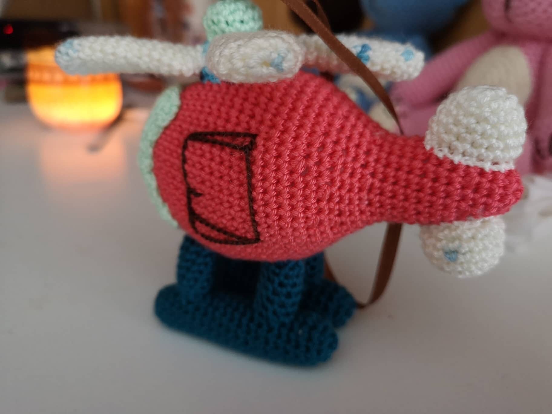 Stuffed Toy Helicopter With Rattle Inside, Little Crochet Helicopter ...