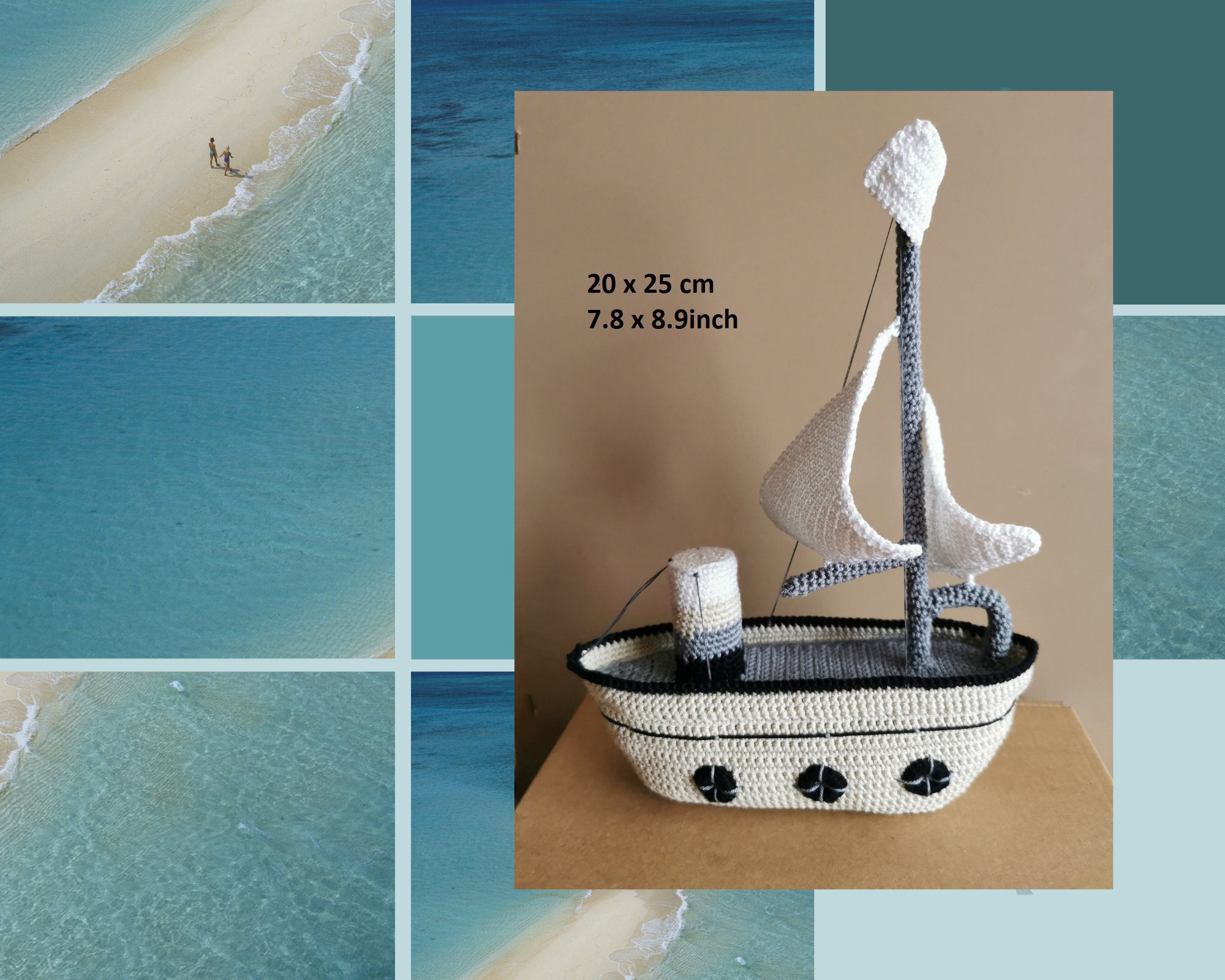 Crochet Ship, Toy Ship, Crochet Boat, See Ocean Accessories ...