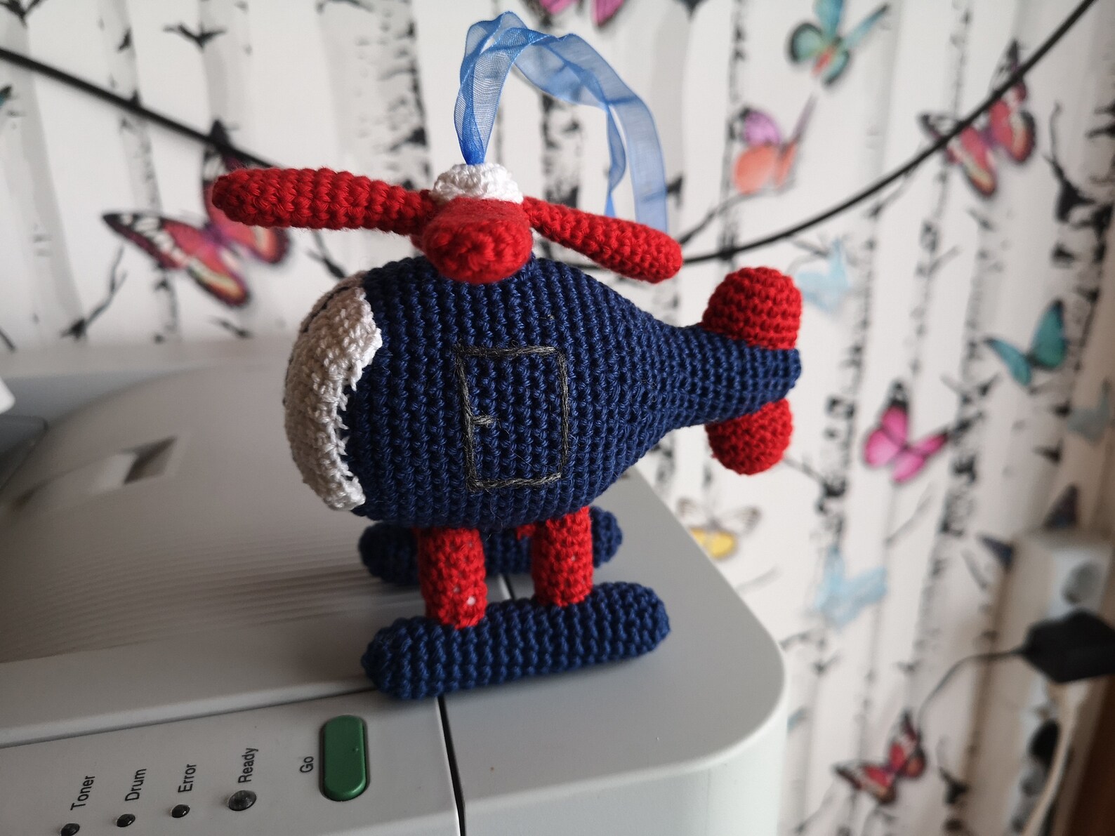 Stuffed Toy Helicopter With Rattle Inside Little crochet | Etsy