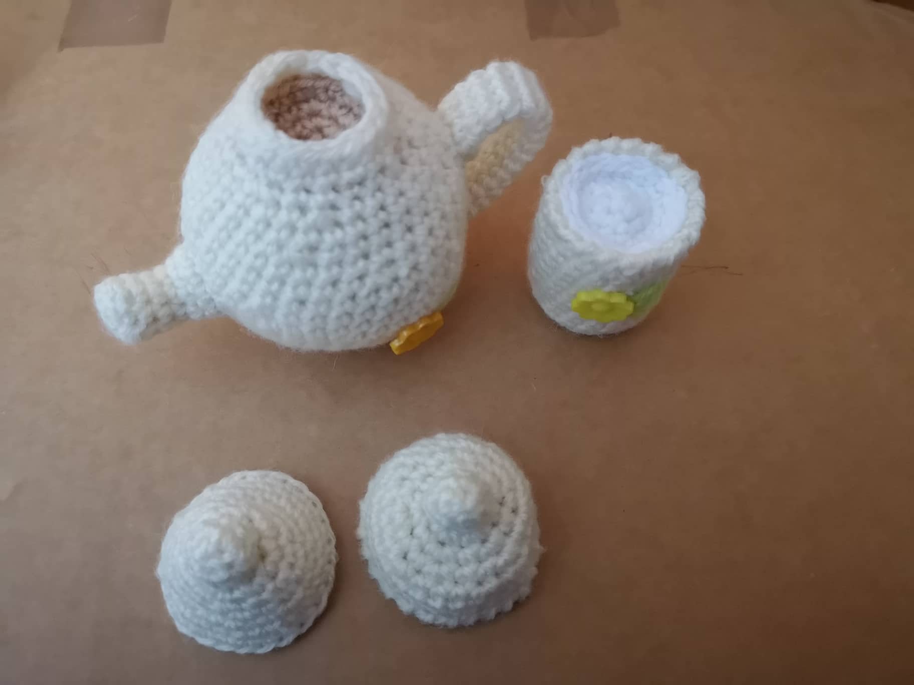 Tea Party Toys Crochet Floral Tea Amigurumi Handmade Teapot. Small Play ...