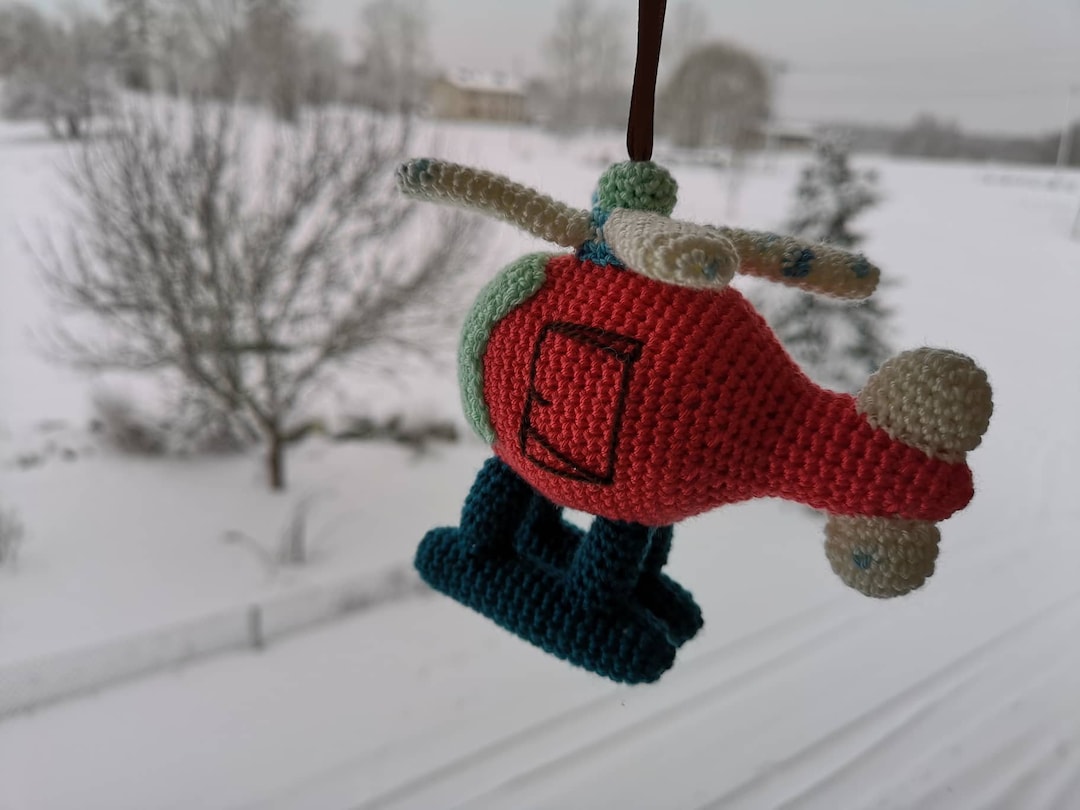 Stuffed Toy Helicopter With Rattle Inside, Little Crochet Helicopter ...