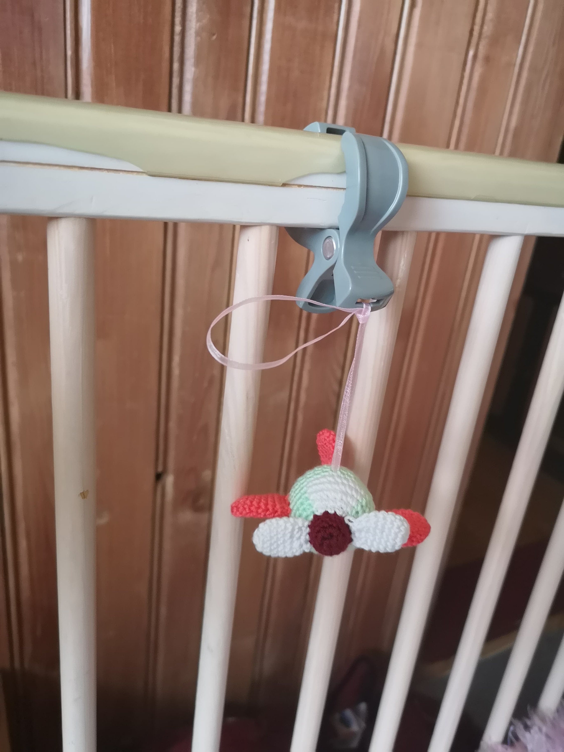 1 Crib Mobile Toy Crochet Airplane With Rattle Inside , Little Crochet ...