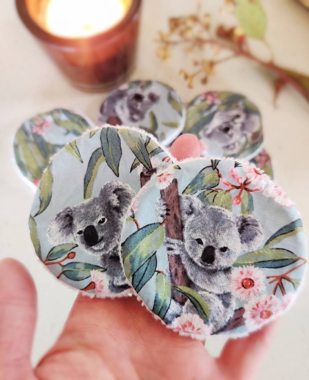 Reusable Cotton Pads, Zero Waste Makeup Wipes Cotton Rounds, Koala ...