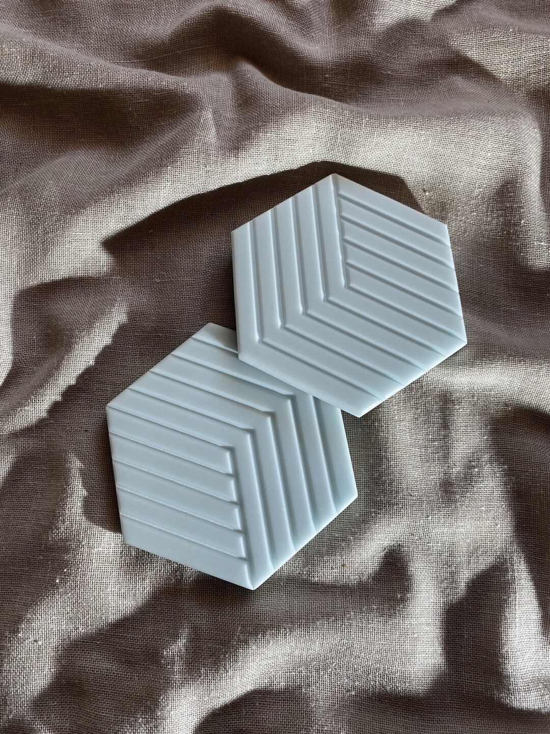 Hexagon Illusion Coasters Set, Modern Geometric Coasters, White Light ...