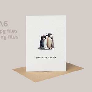 Penguin Love Card - 8 Files - Digital Download - Penguin Print - Card ...