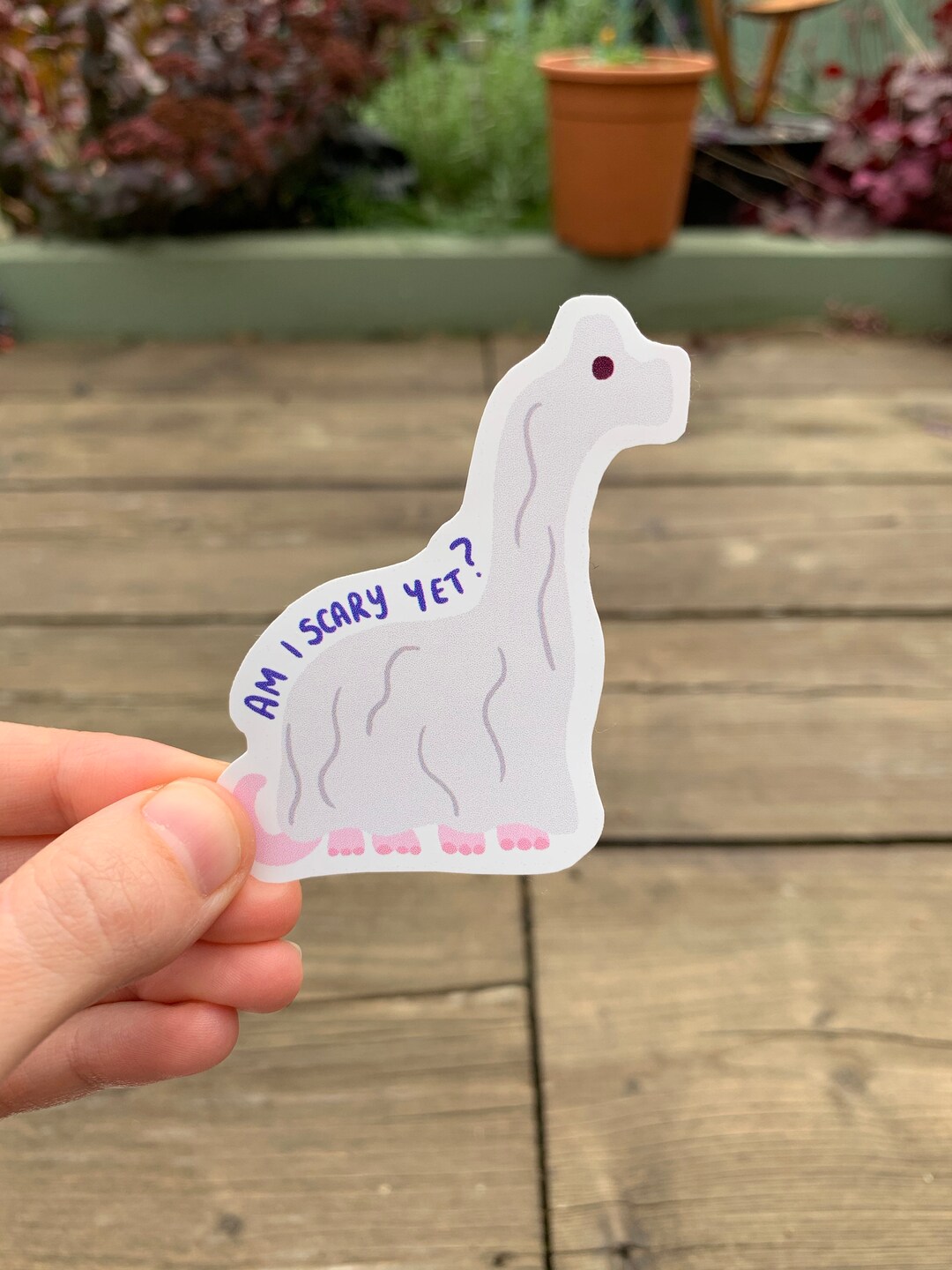 Brachiosaurus 'am I Scary Yet' Ghost Halloween Glossy Sticker - Etsy