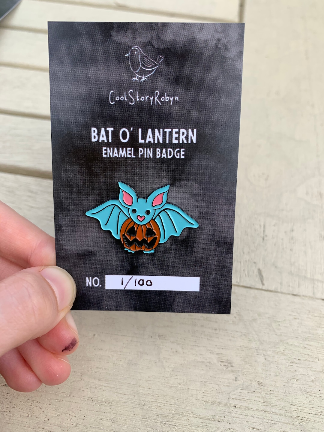 Halloween Bat Pin Badge Bat O Lantern Enamel Pin. Blue - Etsy