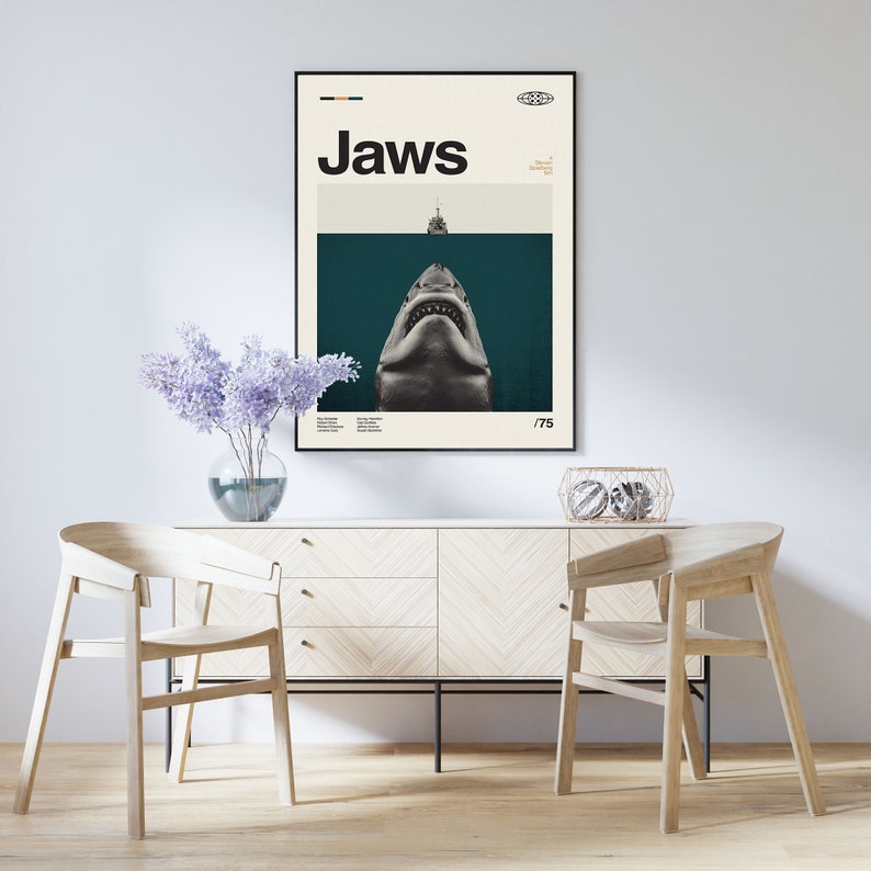 Jaws 1975 Movie Poster Jaws Movie Prints Retro Film Art - Etsy