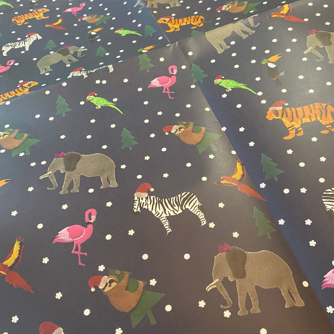 Xmas Animals Wrapping Paper - Etsy UK