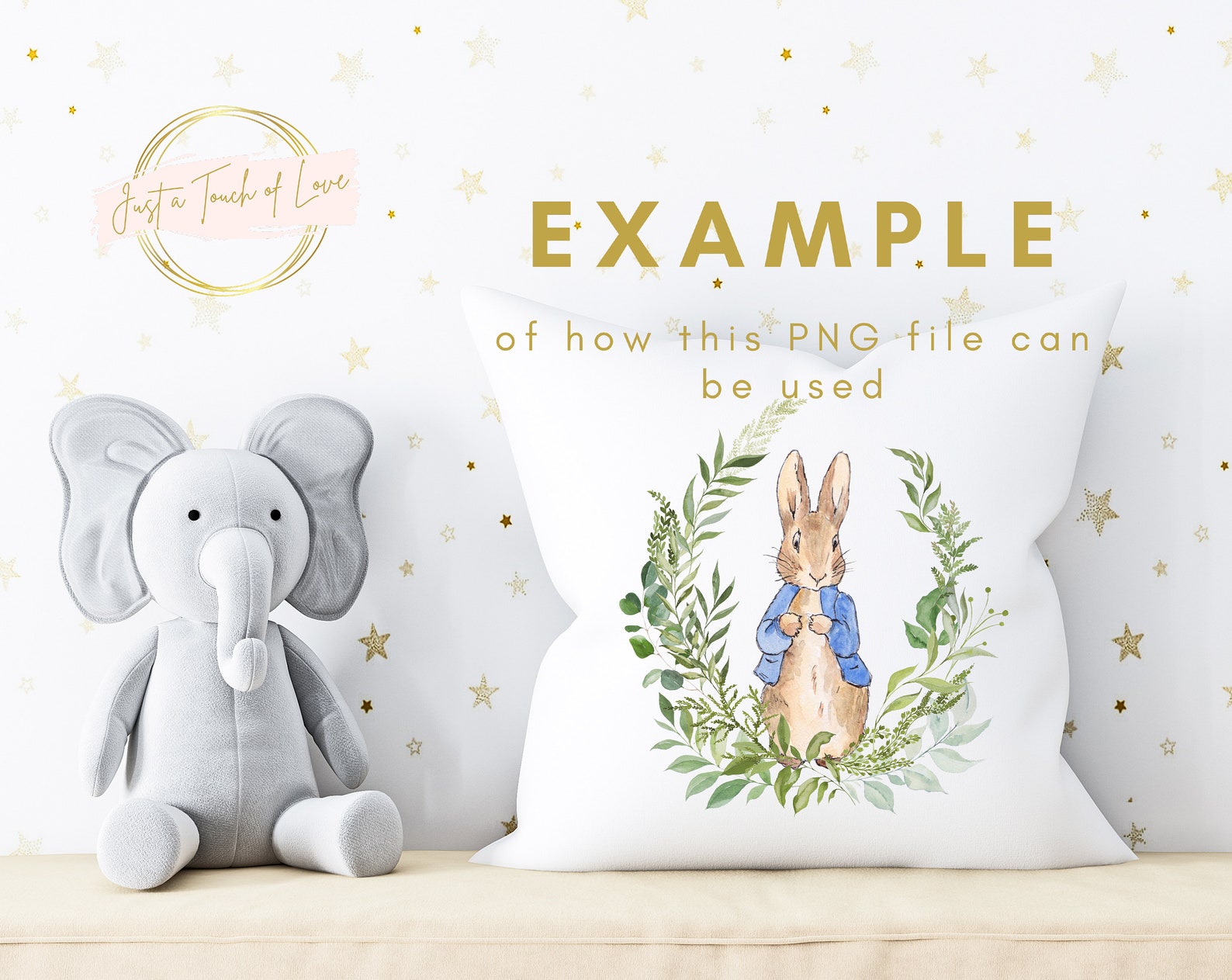 Watercolour Peter With Blue Jacket and Thick Green Leaves - Etsy