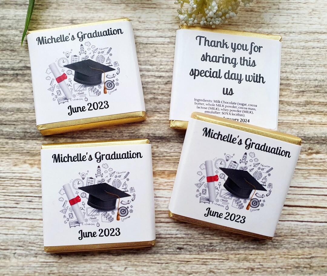 Personalised Chocolate Graduation University Hat and Scroll Party ...