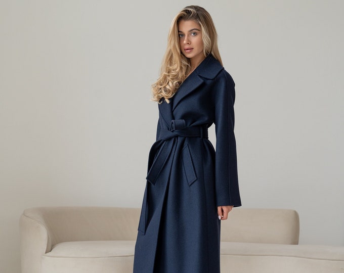 Tailored Black Wool Coat / Maxi Length Fall Coat / Winter Warm Overcoat ...
