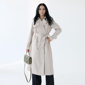 Pearl White Cotton Trench Coat, Ivory Ecru White Trench Coat, Oversized ...