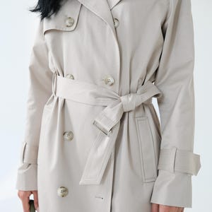 Pearl White Cotton Trench Coat, Ivory Ecru White Trench Coat, Oversized ...