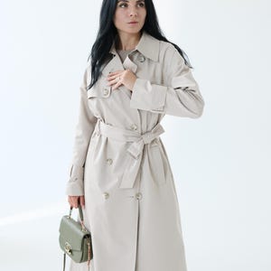 Pearl White Cotton Trench Coat, Ivory Ecru White Trench Coat, Oversized ...