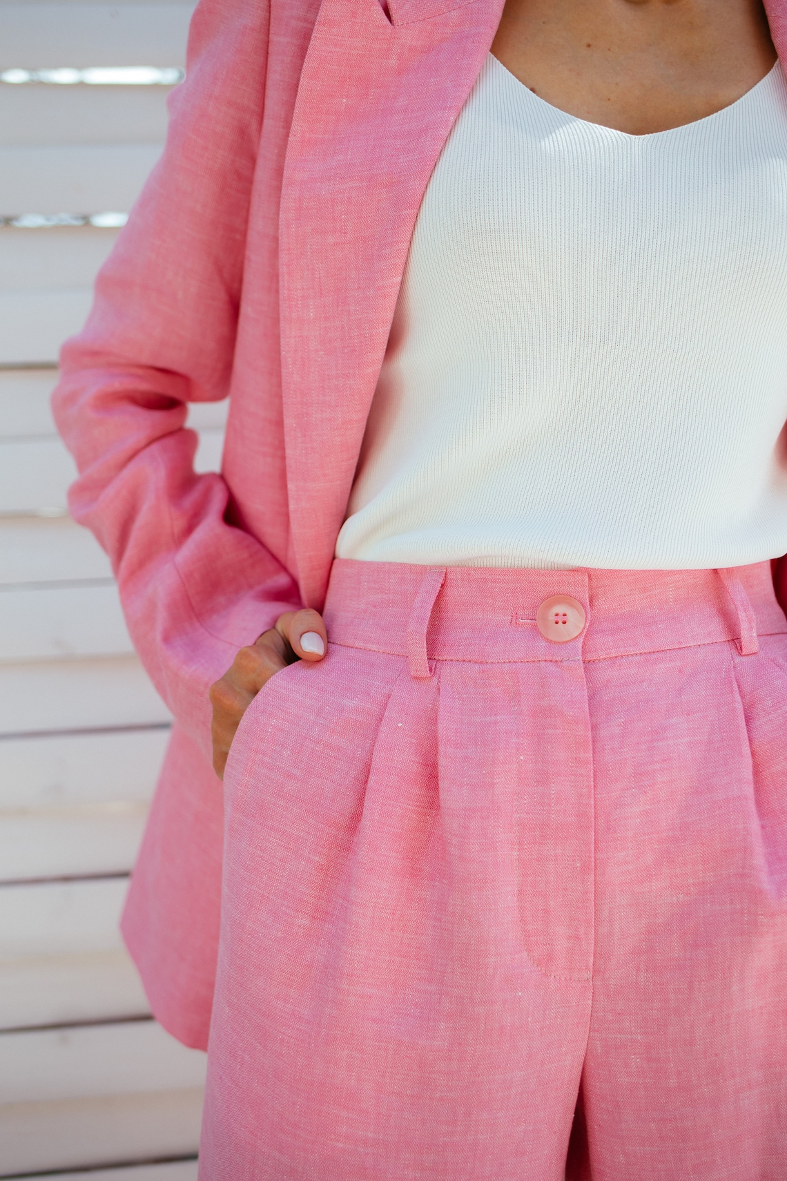 Women Linen Suit in pink | Etsy Women Linen Suit in pink | Etsy