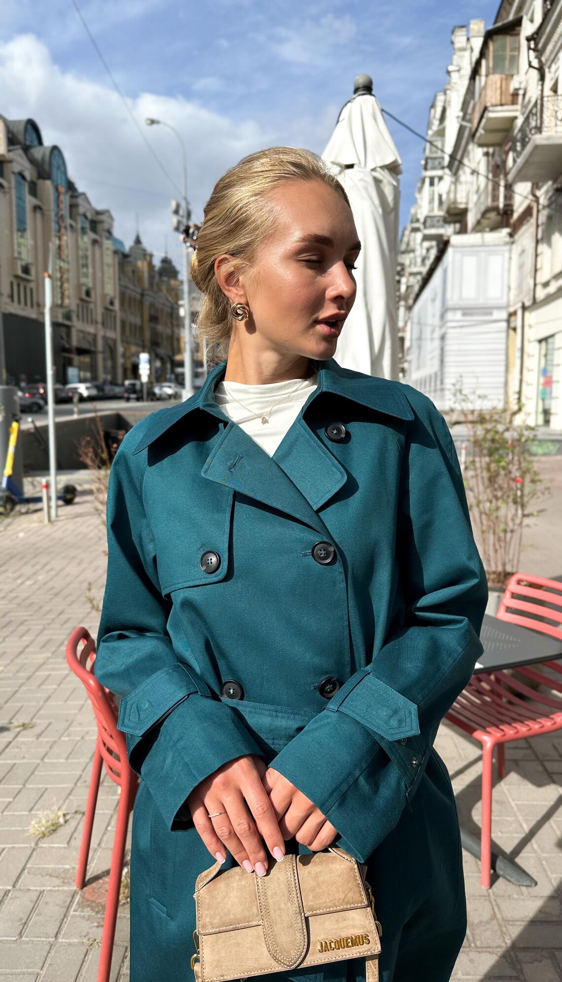 Teal Maxi Trench Coat, Blue-green Oversized Fall Spring Coat, Long ...