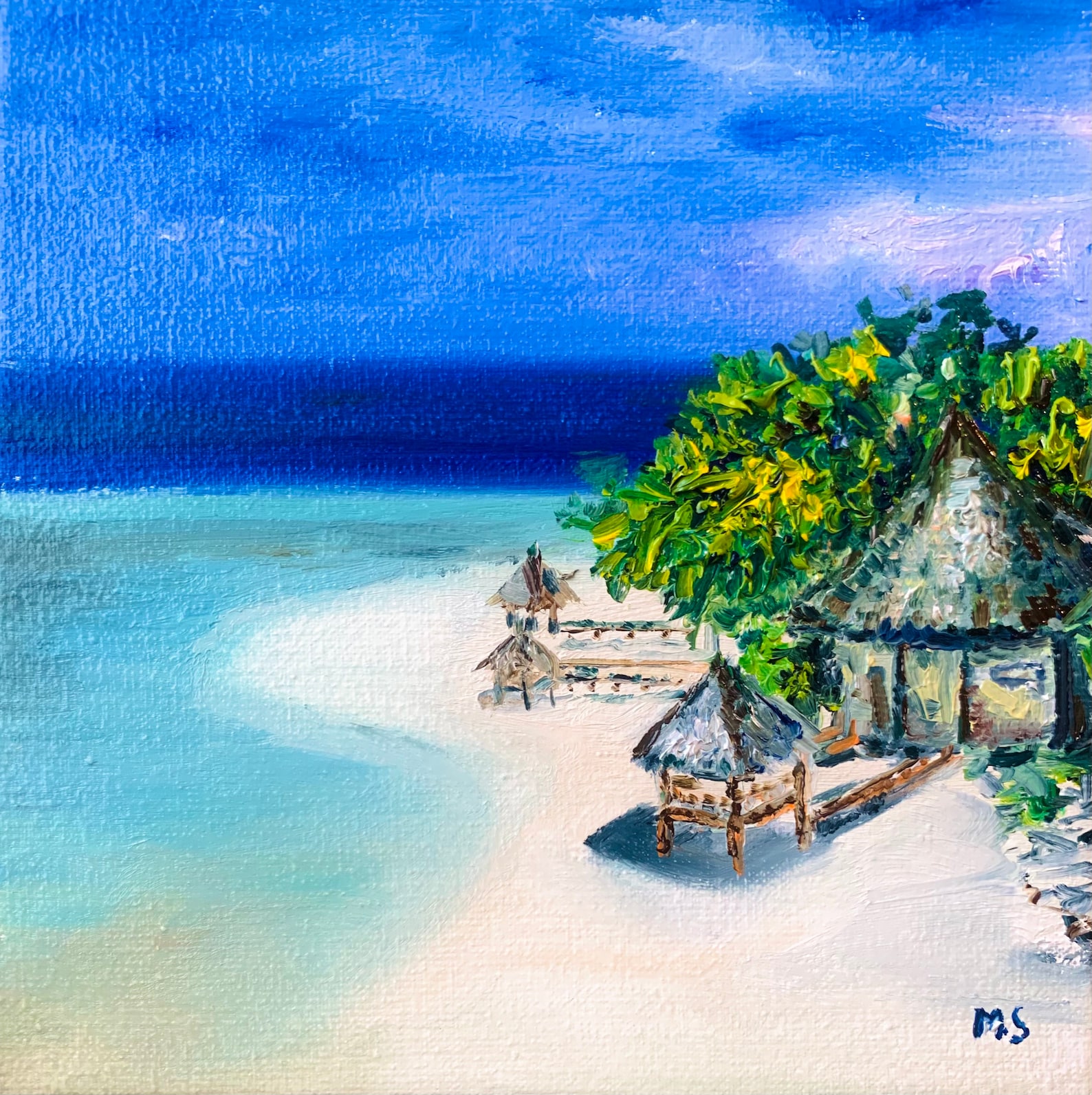 Maldives, Exotic, Ocean, Art, Original Oil Painting - Etsy UK