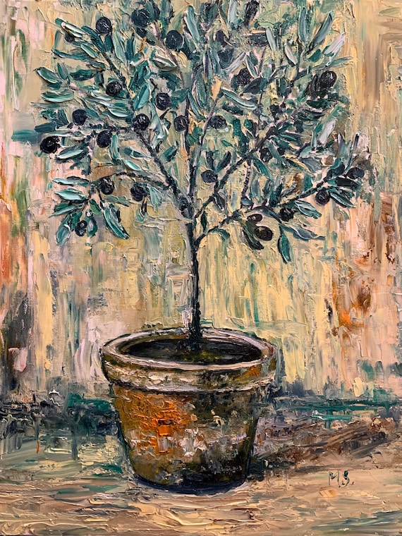 Olive Original Oil Painting on Canvas Greece Style - Etsy