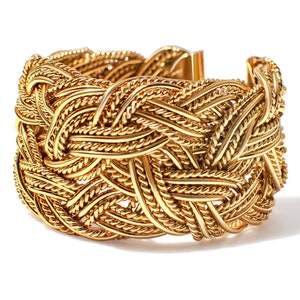 Gold Wide Cuff Bracelet + Adjustable Ring Christmas Gifs for Her 7th ...