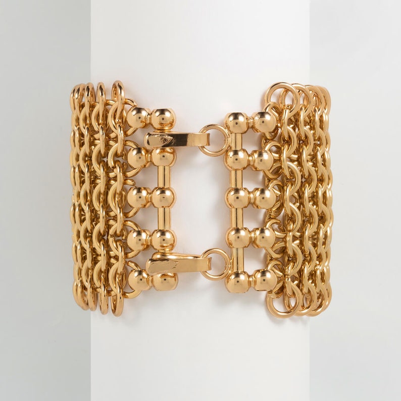 Extra Wide Bangle |wide Chain Cuff | Statement Bracelet | Urban Cuff ...